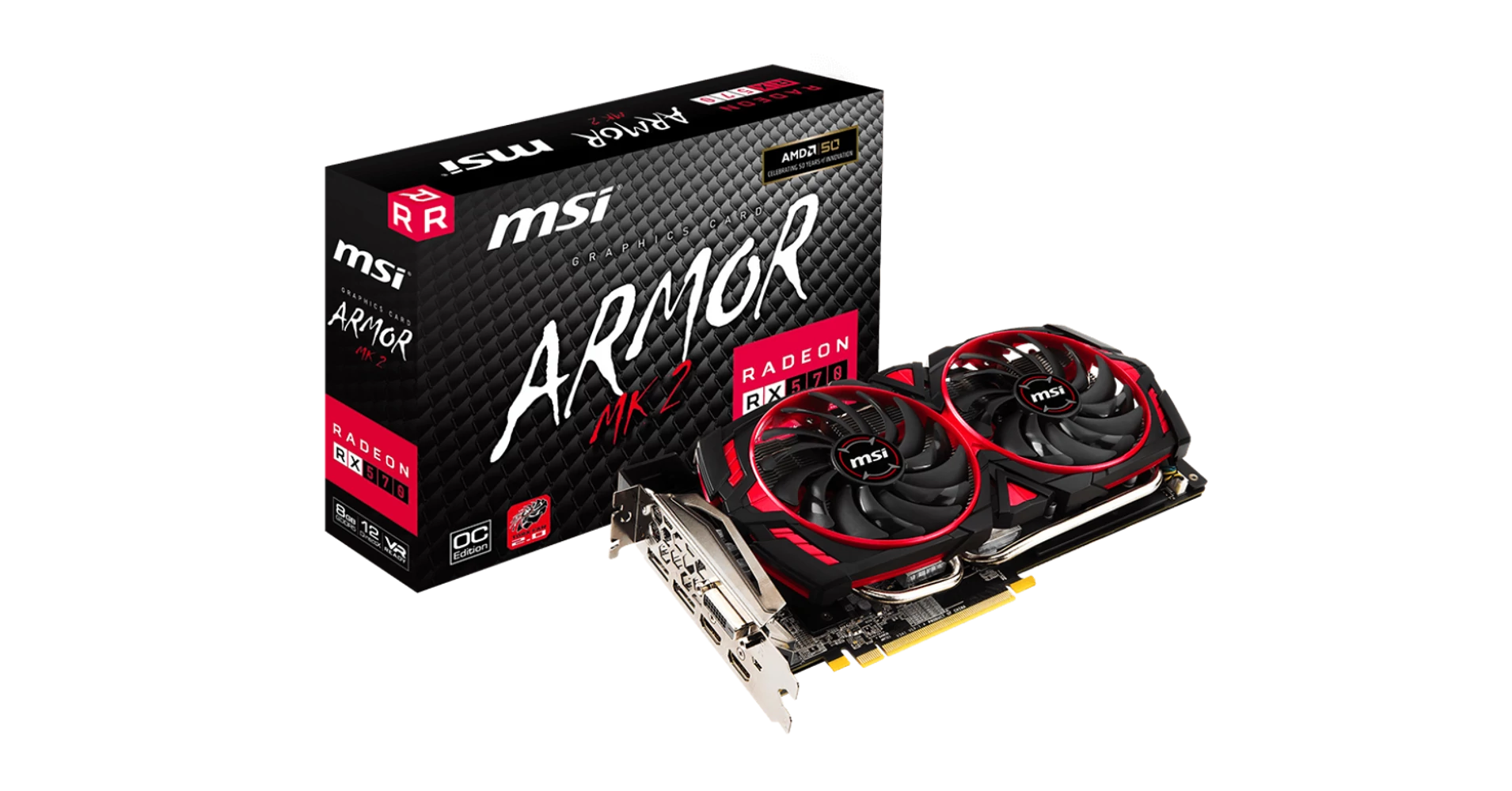 MSI Radeon RX 570 8GB GDDR5 256bit (RX 580 ARMOR MK2 8G OC) Videokártya ...